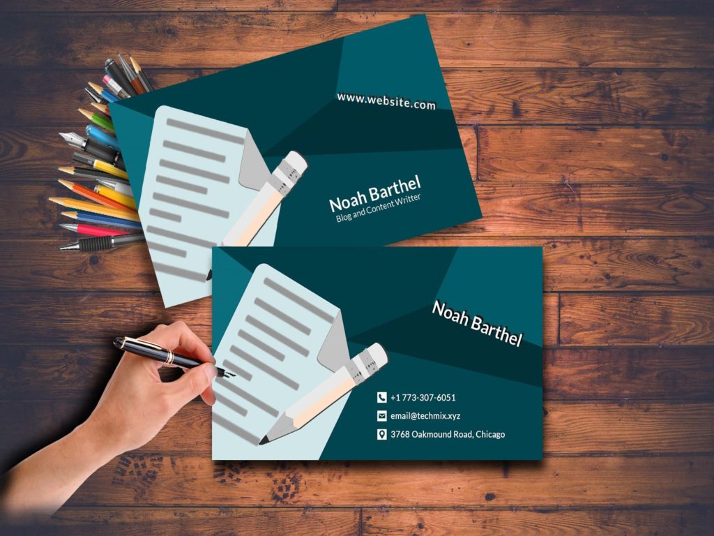 Blog and Content Writer Business Card | TechMix
