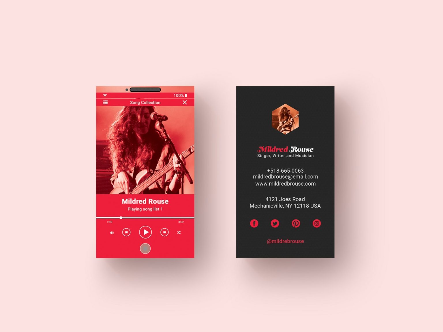 Creative Singer / Writer / Musician Business Card Design | TechMix
