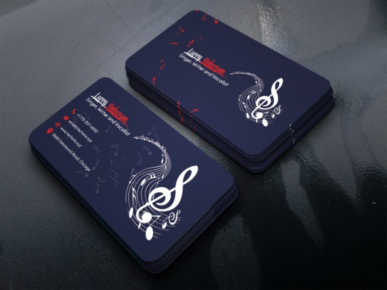 Elegant Singer, Writer, Vocalist Business Card Design | TechMix