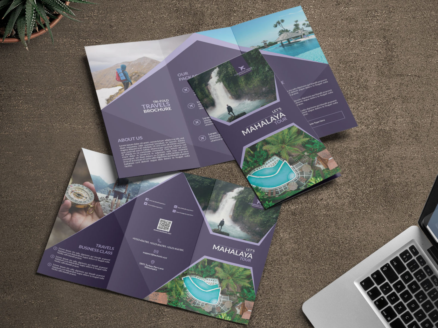 Tours & Travel Business Tri Fold Brochure Template | TechMix